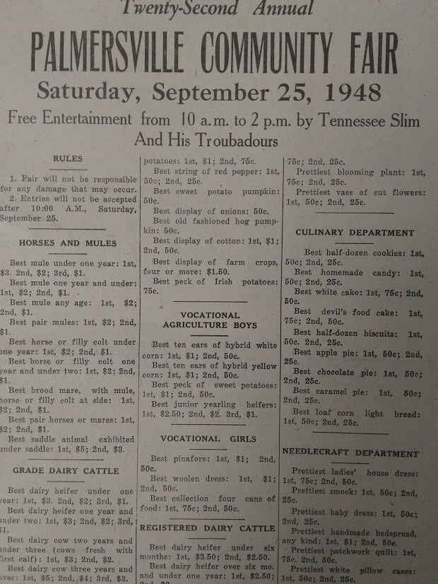 1948 Palmersville Fair | Palmersville Historical Society